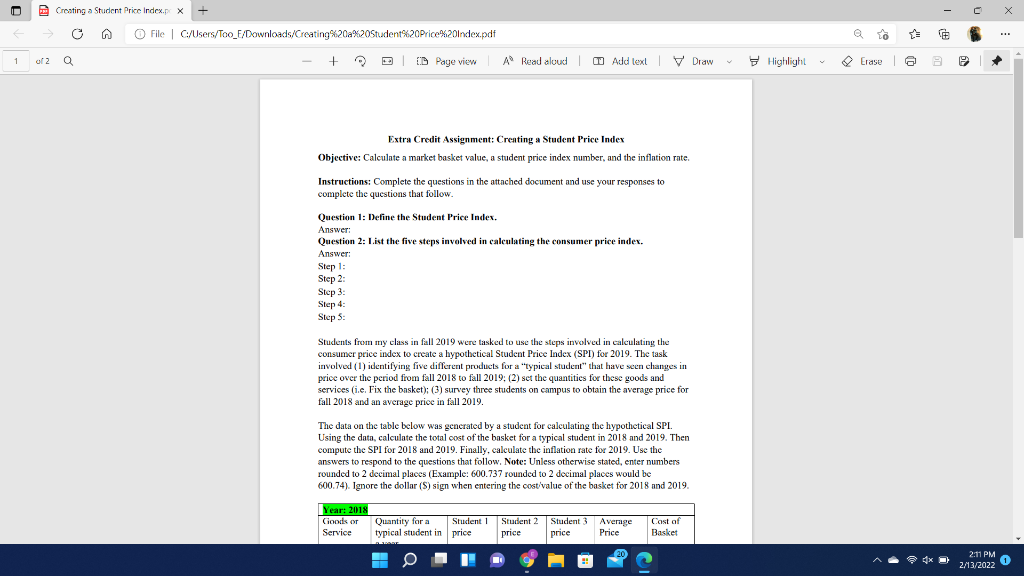 Solved Extra Credit Assignment: Creating a Student | Chegg.com