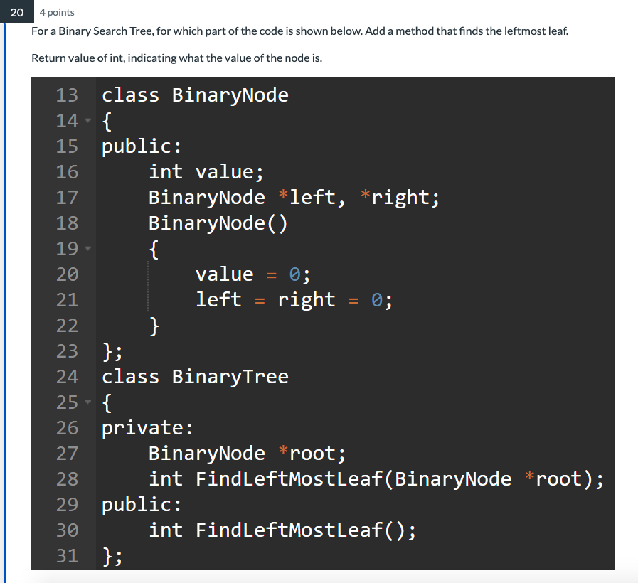 Solved 20 4 points For a Binary Search Tree, for which part | Chegg.com