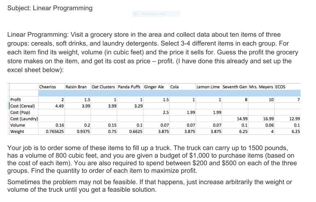 Solved Subject: Linear Programming Linear Programming: Visit | Chegg.com