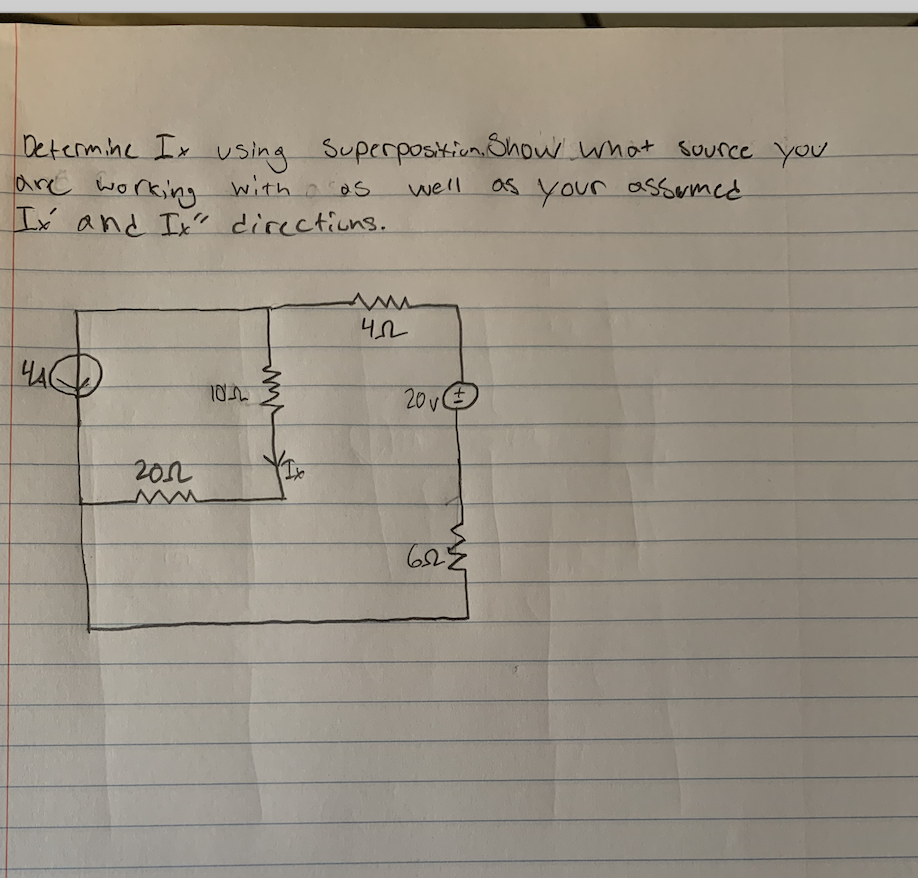 Solved Determine Ix using superposition. Show what source | Chegg.com