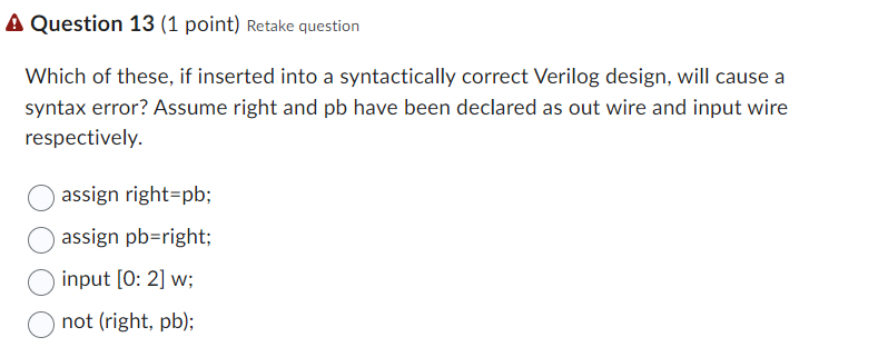 Solved Which of these, if inserted into a syntactically | Chegg.com