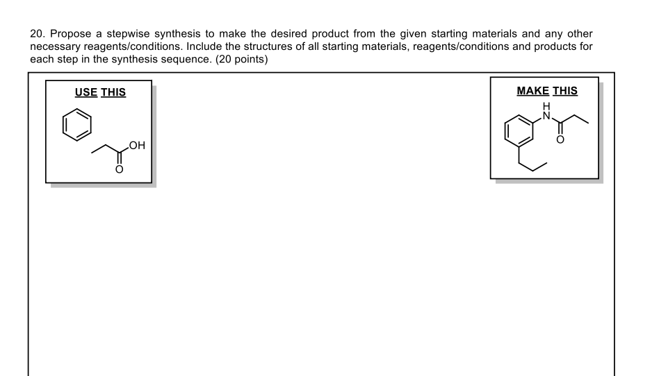 Solved 20. Propose a stepwise synthesis to make the desired | Chegg.com