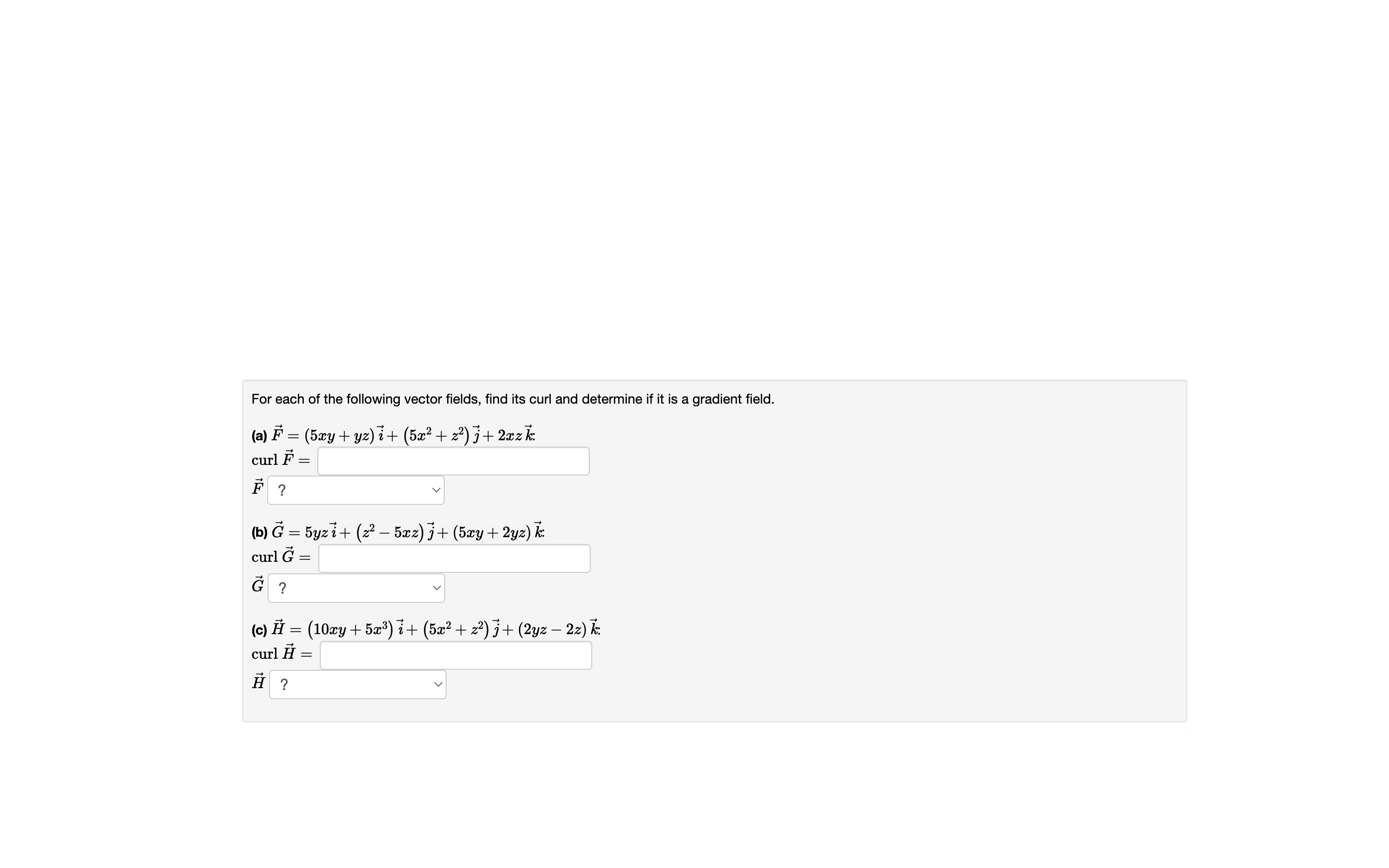 Solved For Each Of The Following Vector Fields Find Its