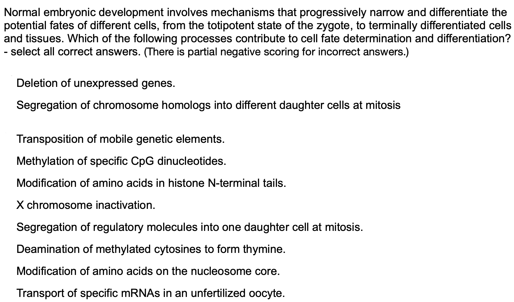 Solved Normal embryonic development involves mechanisms that | Chegg.com