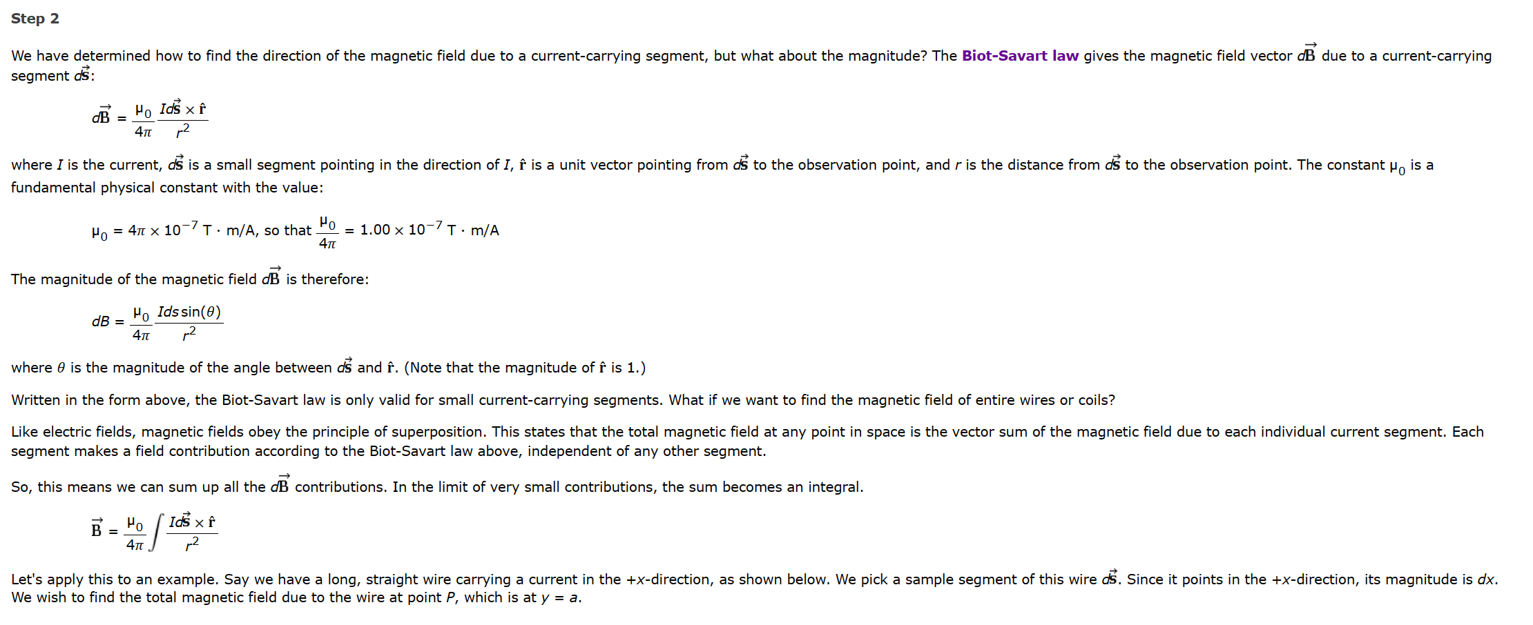 Solved segment ds : dB=4πμ0r2Ids×r^ fundamental physical | Chegg.com