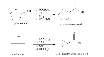 Solved 1. SOCl2,py 2. 2Li3 3. CO2 4. HCl⋅H2O cyclopentanol | Chegg.com