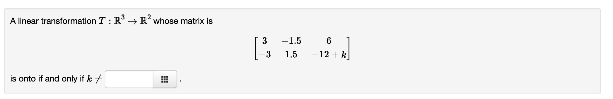 Solved A linear transformation T:R? + R2 whose matrix is | Chegg.com