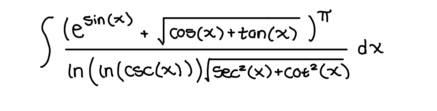 Solved ∫ln(ln(csc(x)))sec2(x)+cot2(x)(esin(x)+cos(x)+tan(x)) | Chegg.com