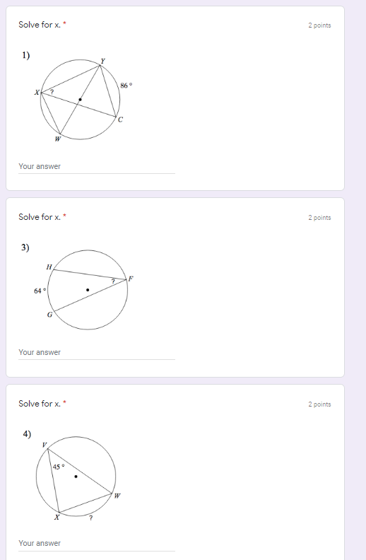 Solved Solve for x. * 2 points Your answer Solve for x.* 2 | Chegg.com