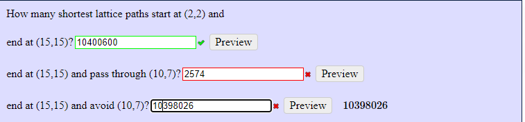 Solved How many shortest lattice paths start at (2.2) and | Chegg.com