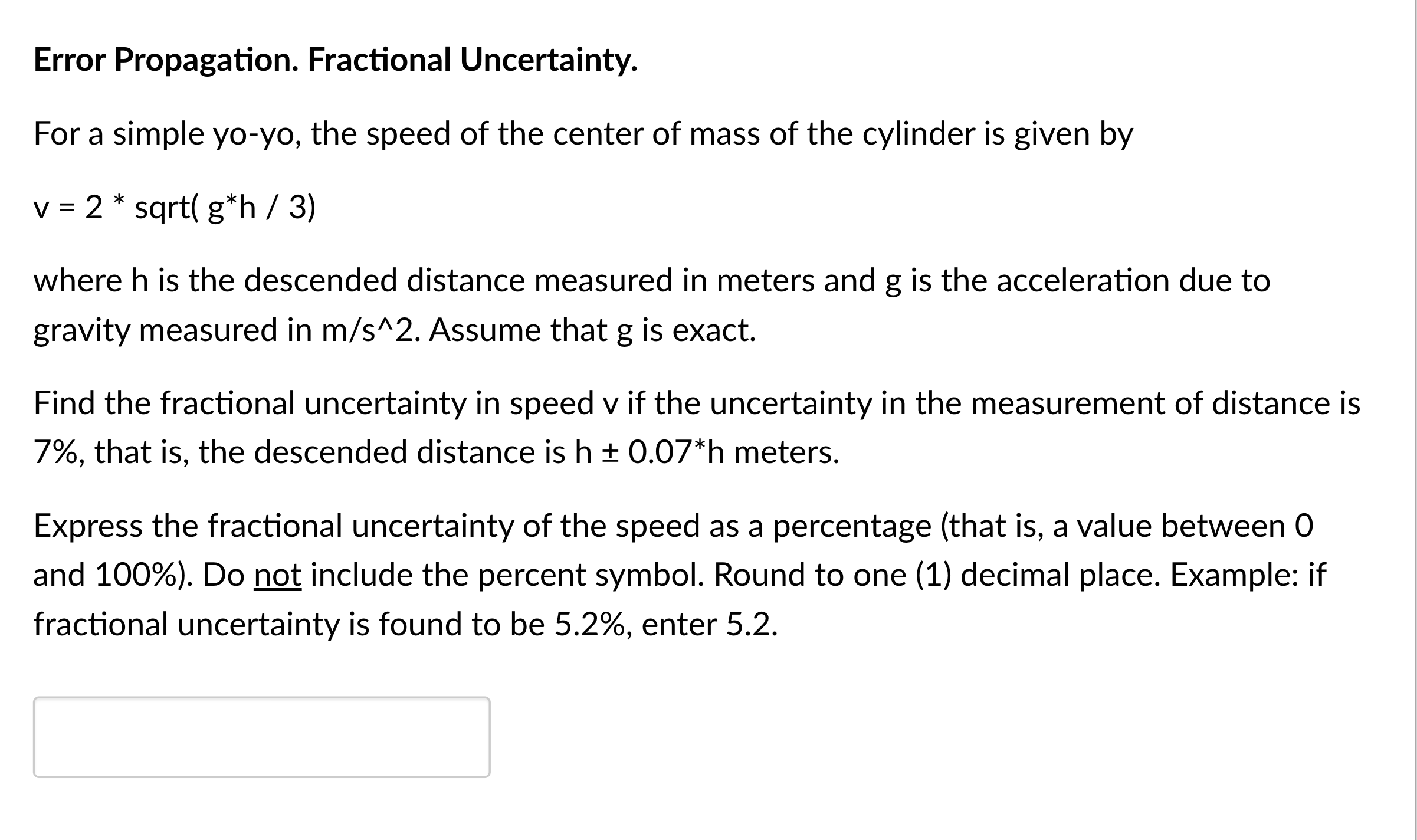 Solved Error Propagation. Fractional Uncertainty.For a | Chegg.com