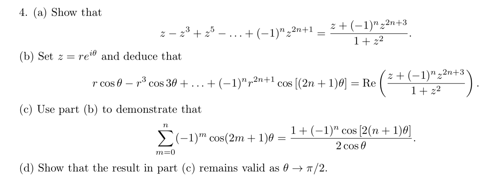 Solved 4. (a) Show that $+25 – ...+(-1)n 22n+1_2+(-1)22n+3 | Chegg.com