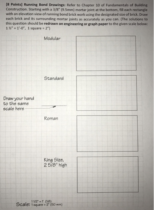 8 Points] Running Bond Drawings: Refer to Chapter 10 | Chegg.com