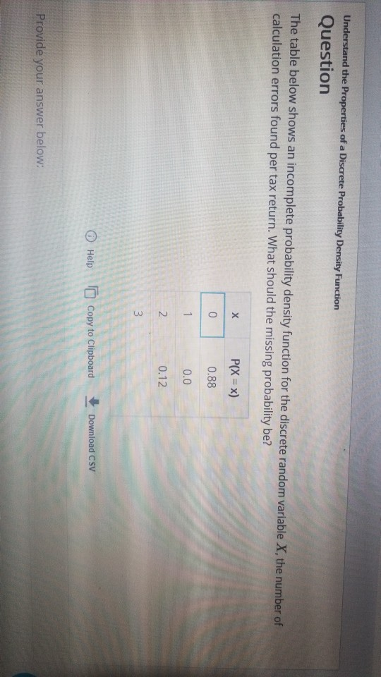 Solved Question The table below shows an incomplete | Chegg.com