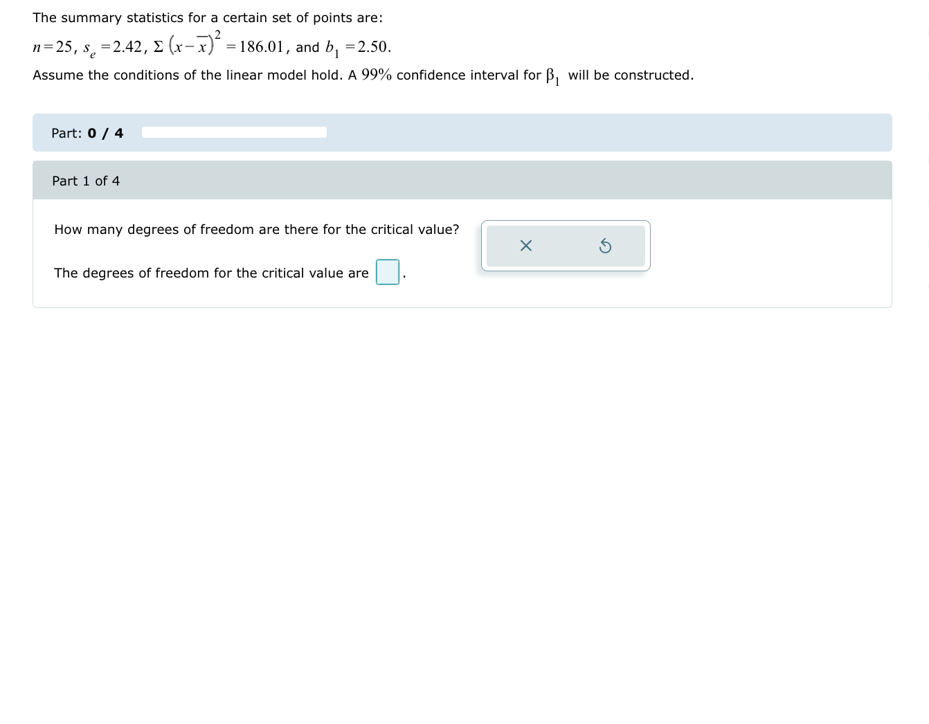 Solved The summary statistics for a certain set of points | Chegg.com