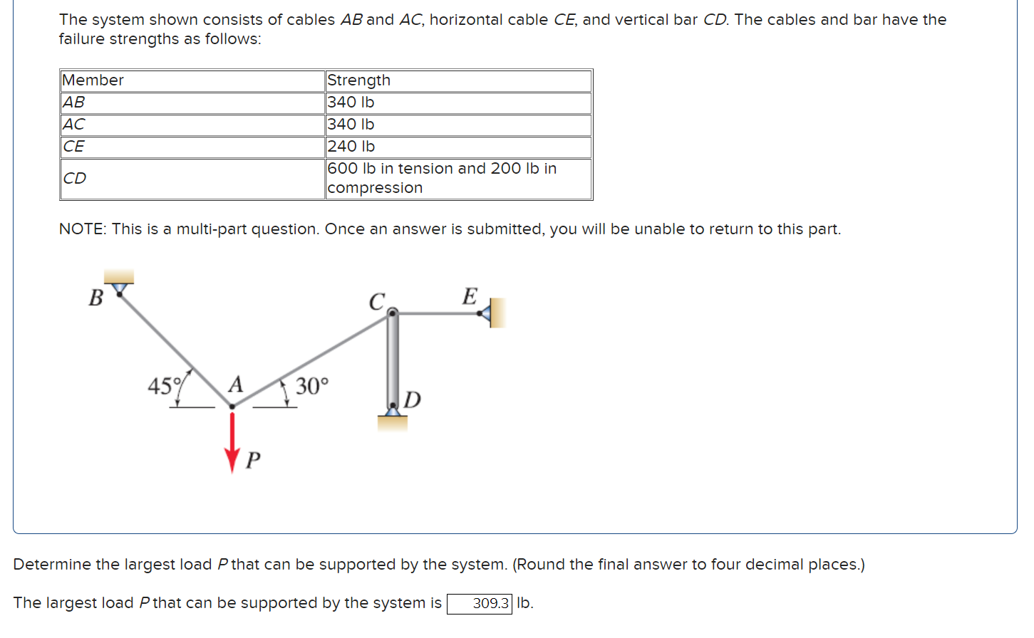 Solved 309.3 was wrong for this question, I have tried | Chegg.com