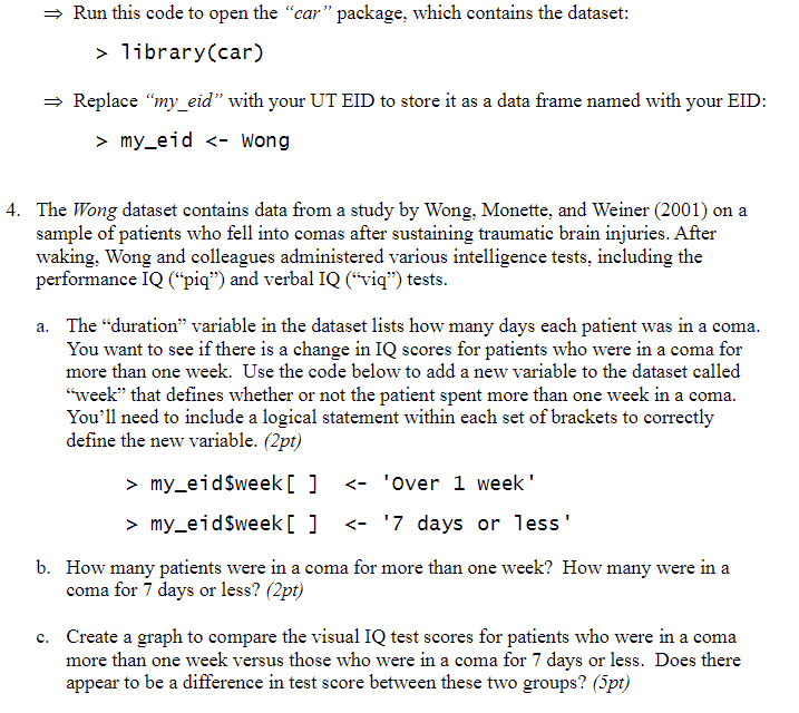 Solved ⇒ Run this code to open the "car" package, which | Chegg.com
