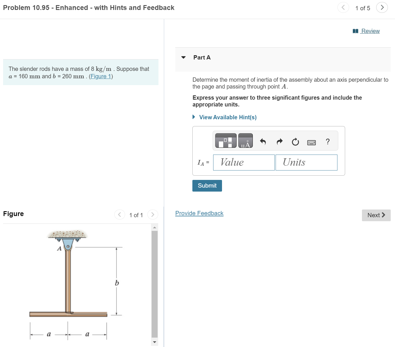 Solved Problem 10.95 - Enhanced - with Hints and Feedback 1 | Chegg.com