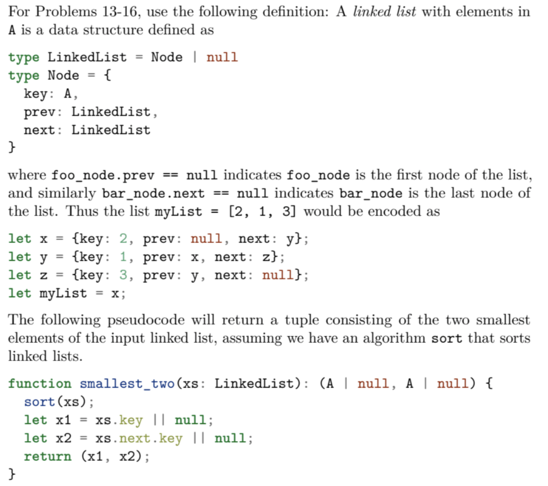 Solved For Problems 13-16, use the following definition: A | Chegg.com