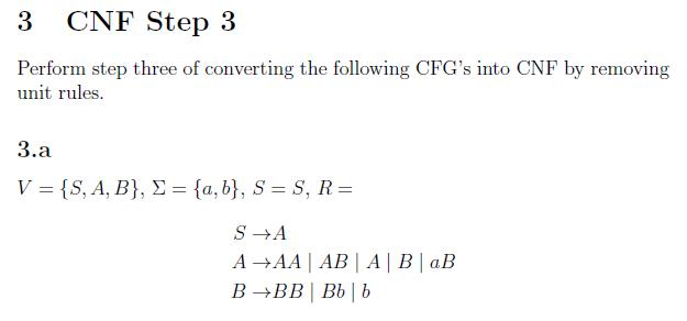 Solved Perform step three of converting the following CFG's | Chegg.com