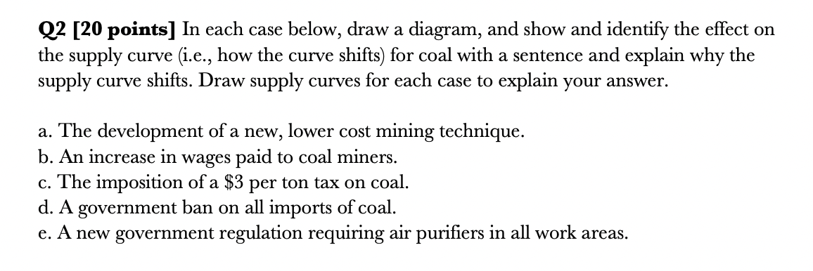 Solved Q2 [20 points] In each case below, draw a diagram, | Chegg.com