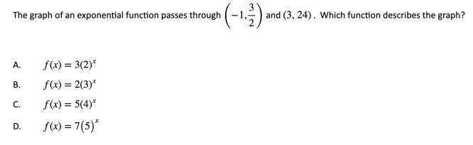 Solved The graph of an exponential function passes through | Chegg.com