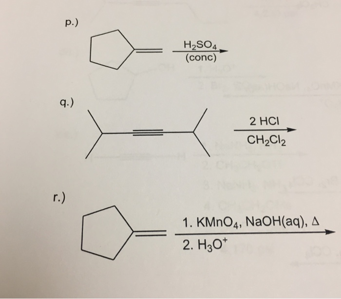 Solved H2SO4 (conc) 2 HC CH2Cl2 r. 1. KMnO4, NaOH(aq), Δ | Chegg.com