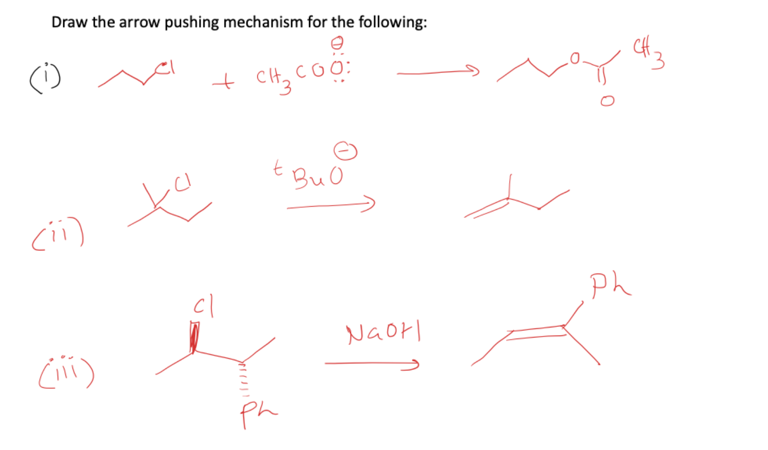 Solved Draw the arrow pushing mechanism for the | Chegg.com