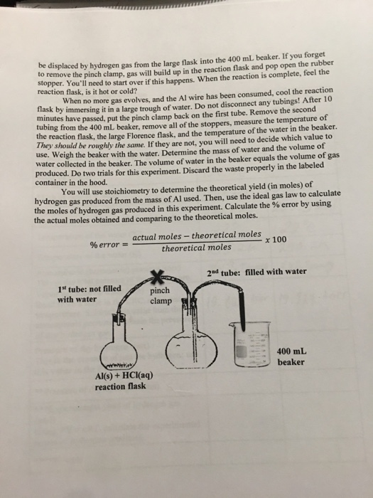 and Experiment 19 Gas Stoichiometry and the Gas Laws | Chegg.com