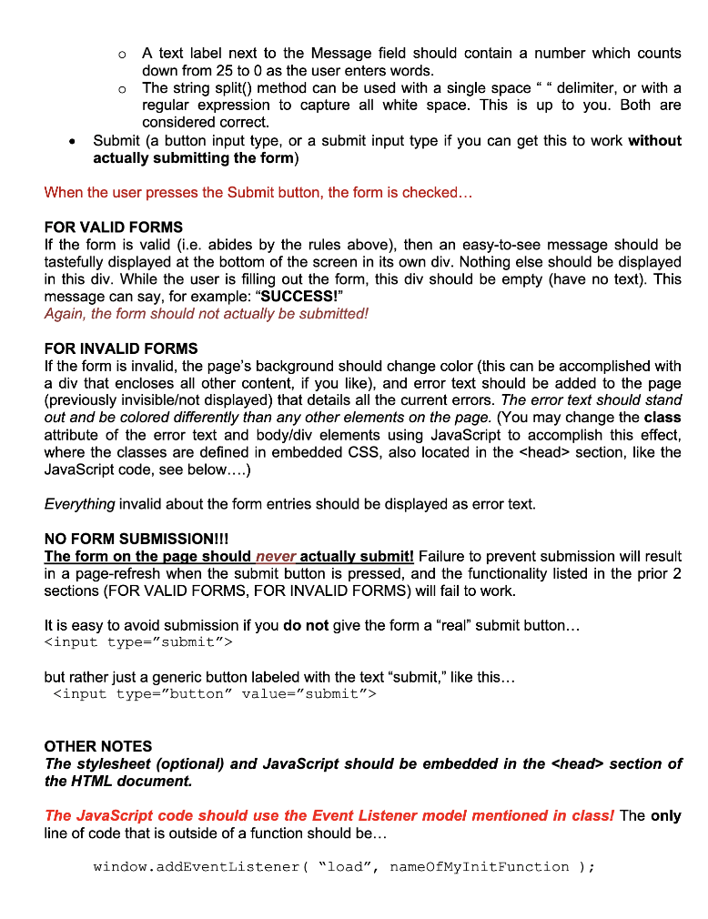 Solved Purpose: You are going to learn basic form validation | Chegg.com