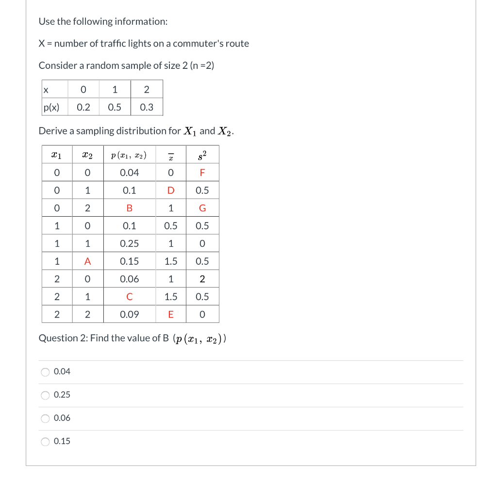 Solved Use the following information: X = number of traffic | Chegg.com