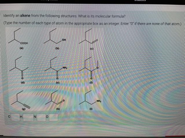 Solved Identify an alkene from the following structures What | Chegg.com