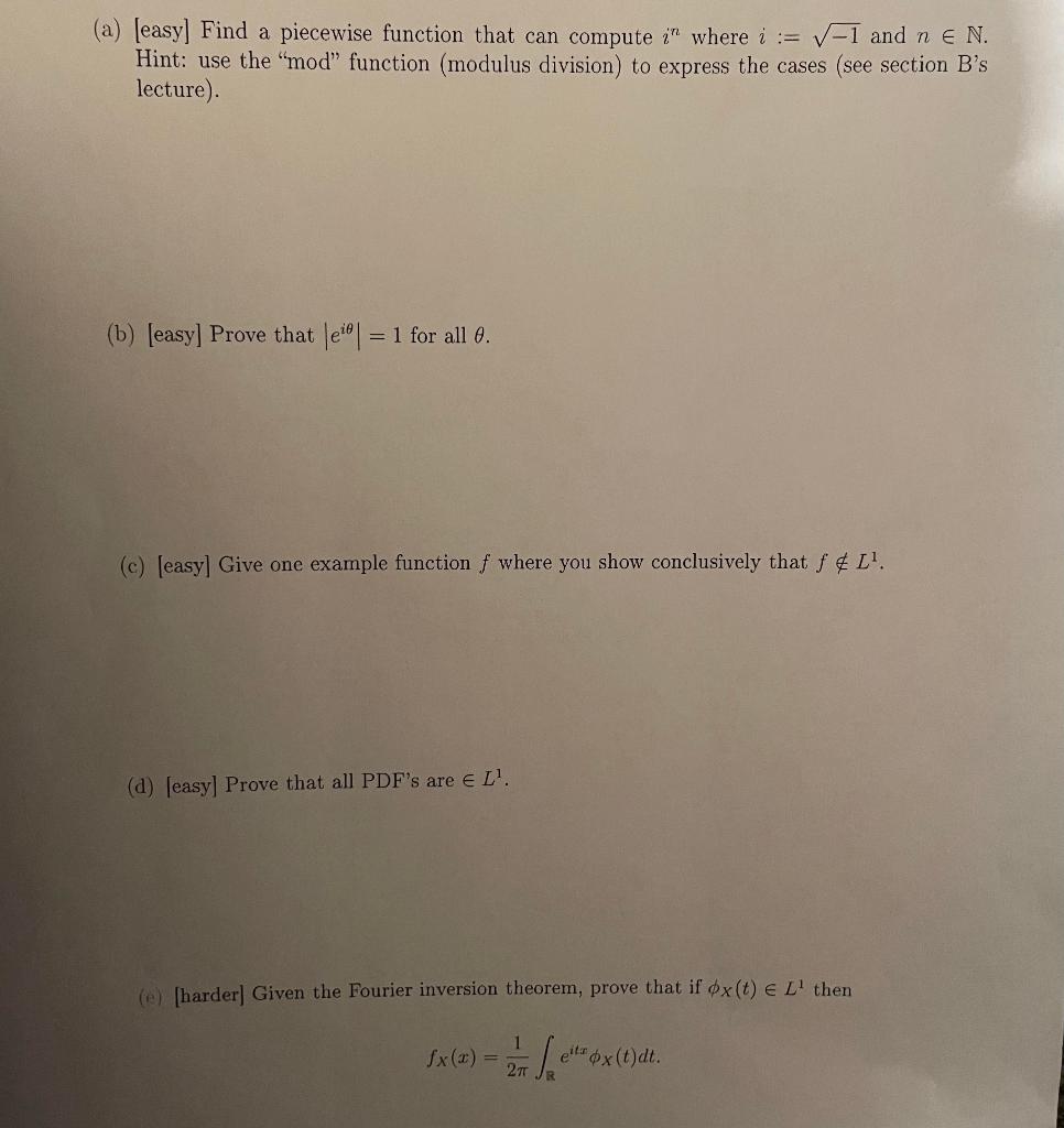 Solved (a) (easy) Find a piecewise function that can compute | Chegg.com