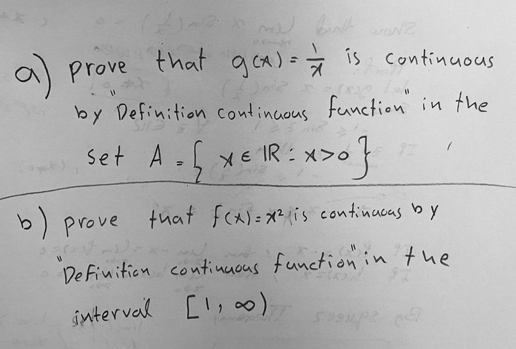 Solved Continuous functions. Definition: let As R and let f | Chegg.com