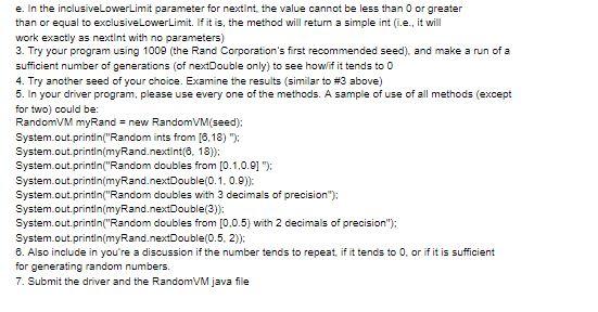 Solved e. In the inclusiveLowerLimit parameter for nextint | Chegg.com