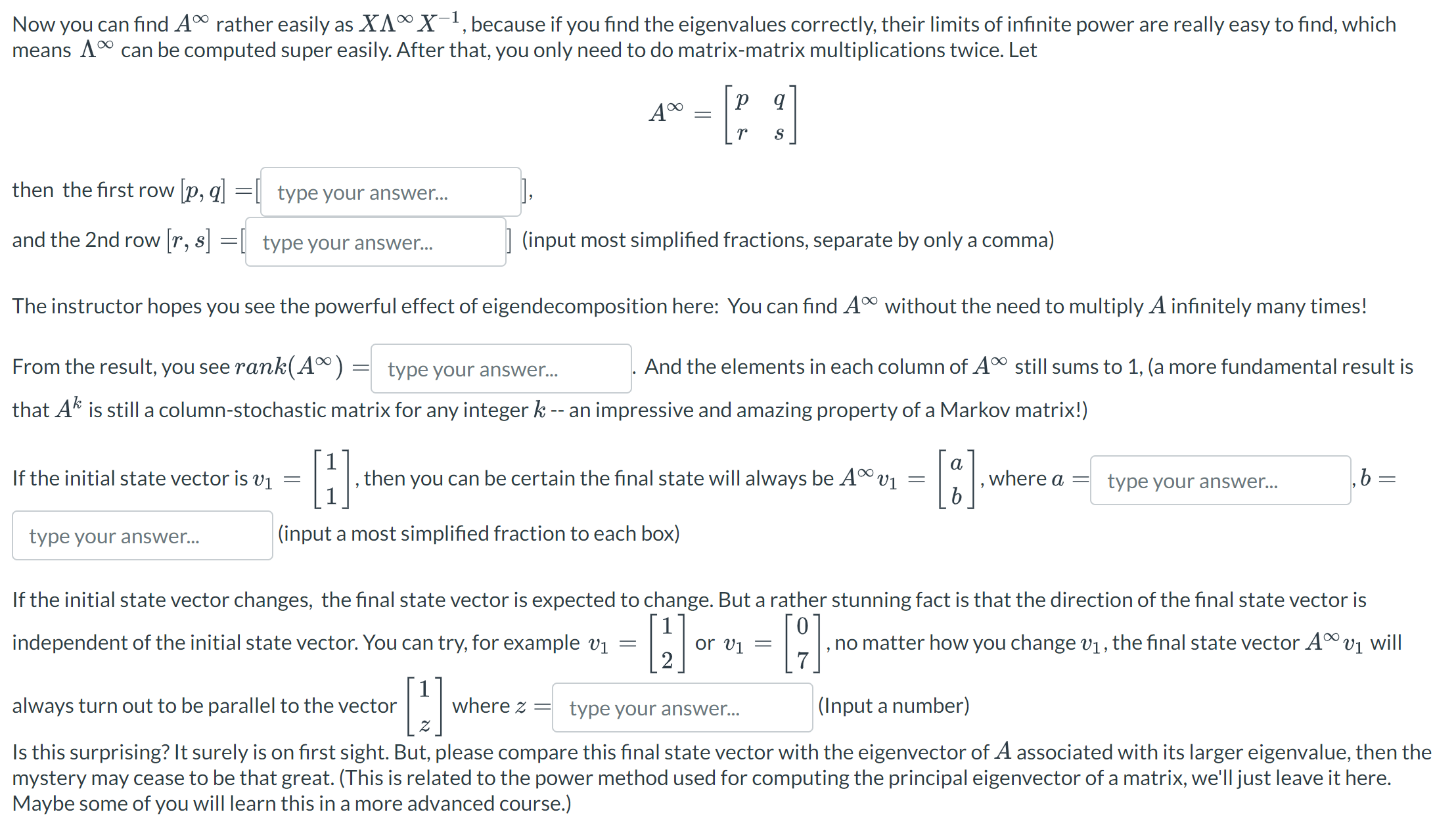 Solved One important application of eigenvalues is in | Chegg.com