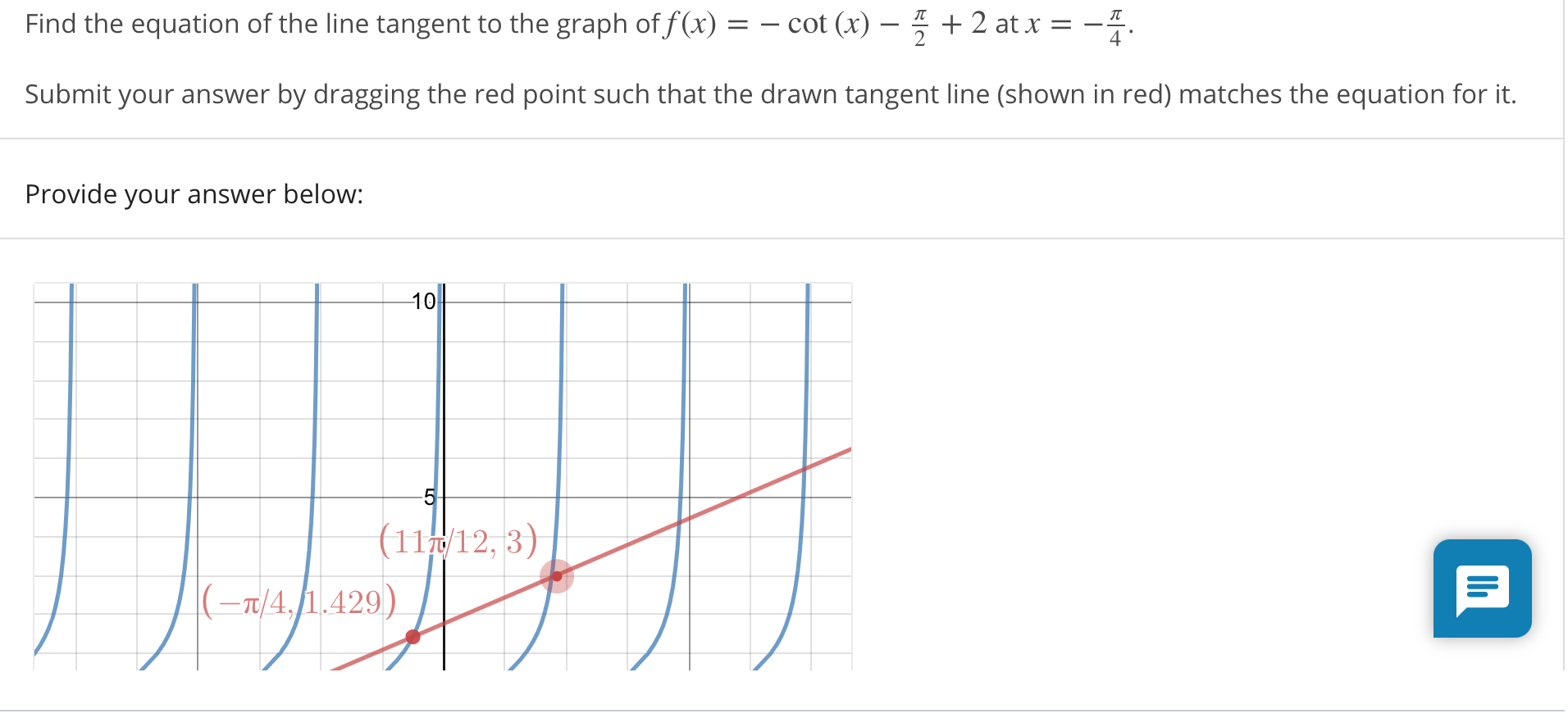 Solved Find the equation of the line tangent to the graph | Chegg.com