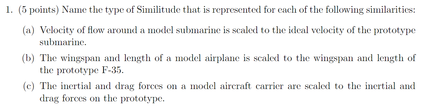Solved 1. (5 points) Name the type of Similitude that is | Chegg.com