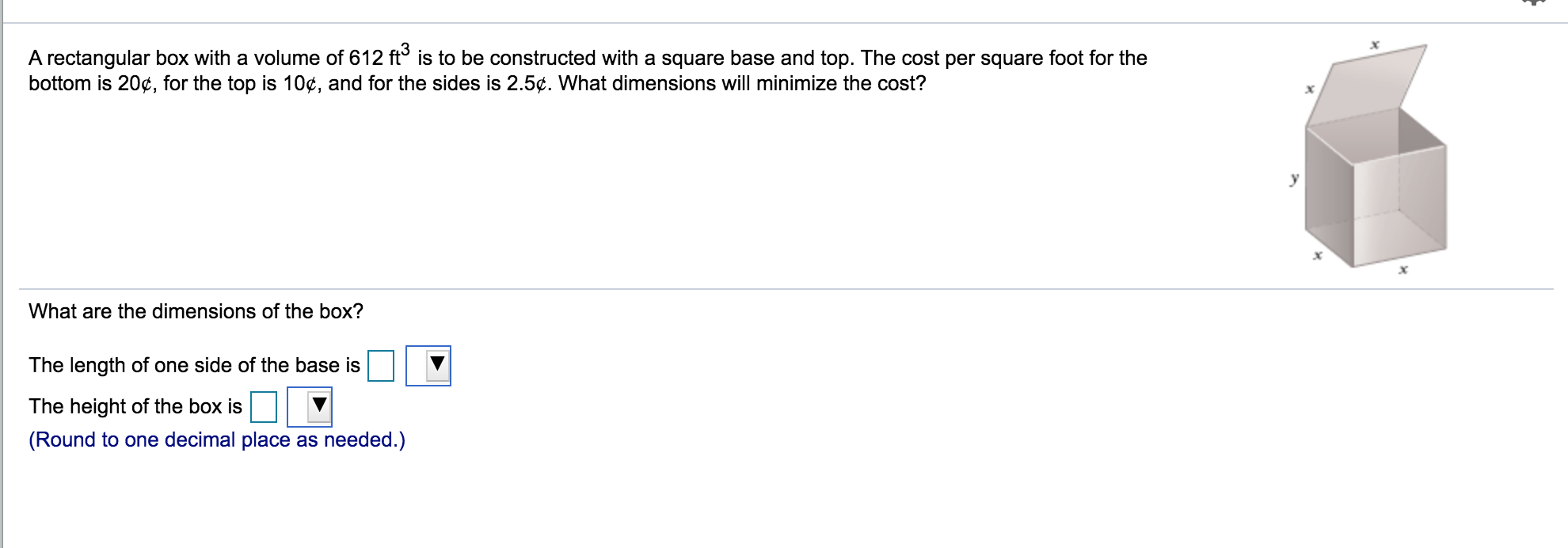 Solved A rectangular box with a volume of 612 ft is to be | Chegg.com