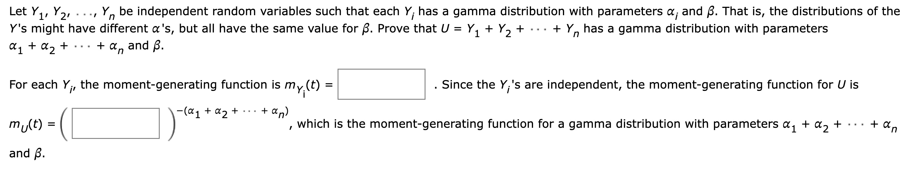 Solved Let Y1,Y2,…,Yn be independent random variables such | Chegg.com