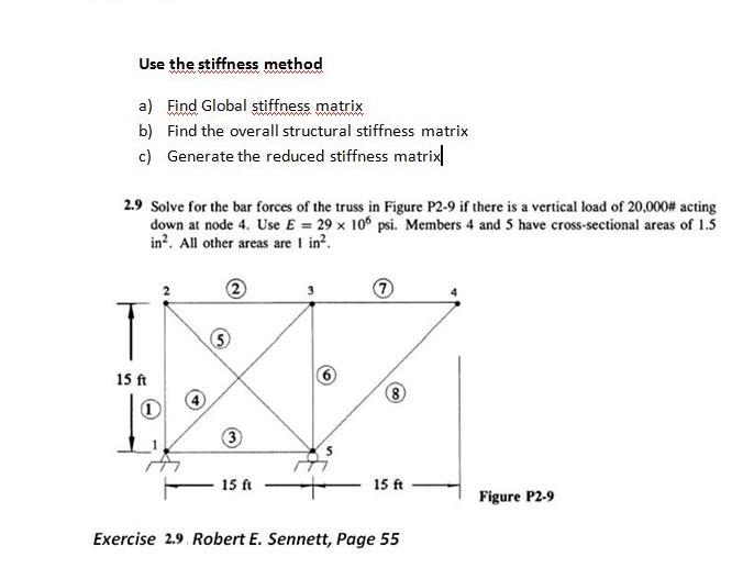 Solved Use the stiffness method a) Find Global stiffness | Chegg.com Solved Use the stiffness method a) Find Global stiffness | Chegg.com