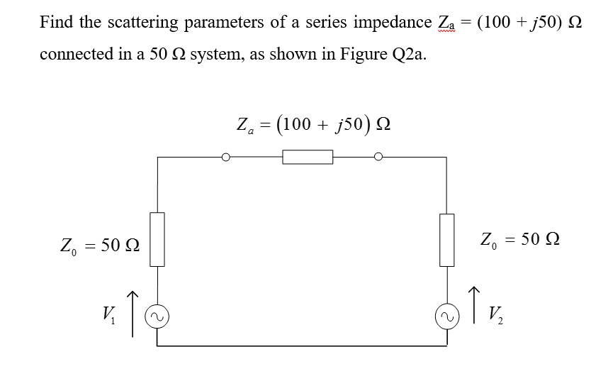 Solved Find the scattering parameters of a series impedance | Chegg.com