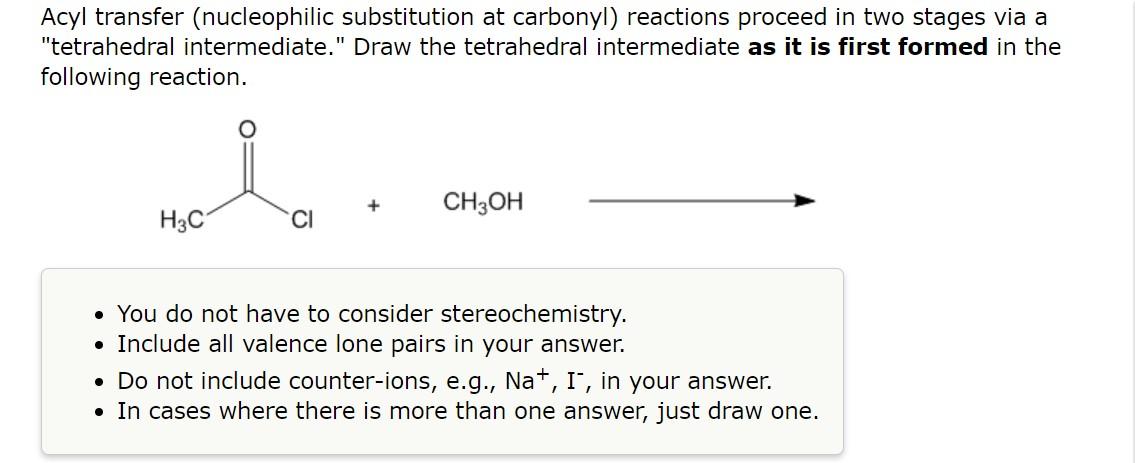 Solved Acyl transfer (nucleophilic substitution at carbonyl) | Chegg.com