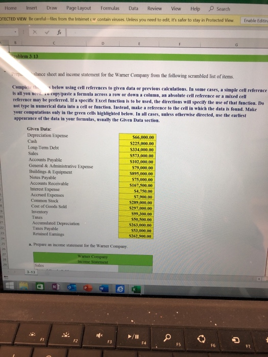 Solved O Search Home Insert Draw Page Layout Formulas Data | Chegg.com