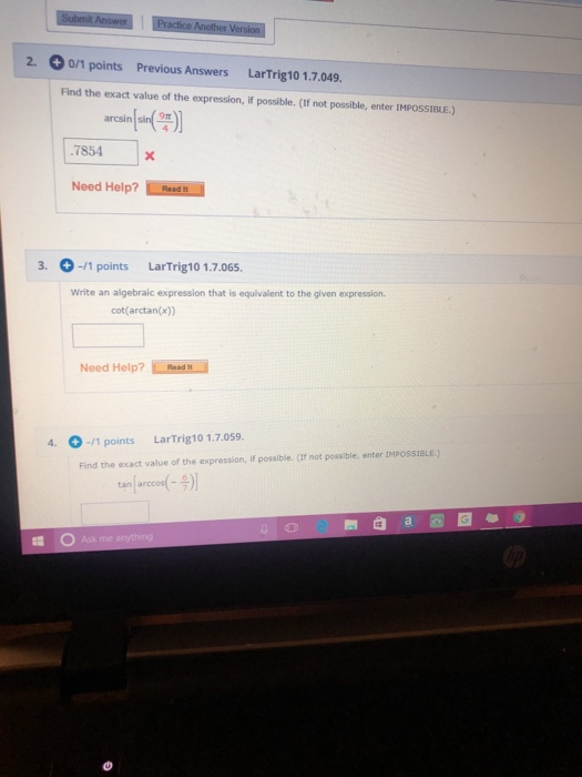 Solved Submit Answer Practice Another Version 2. 0/1 points | Chegg.com
