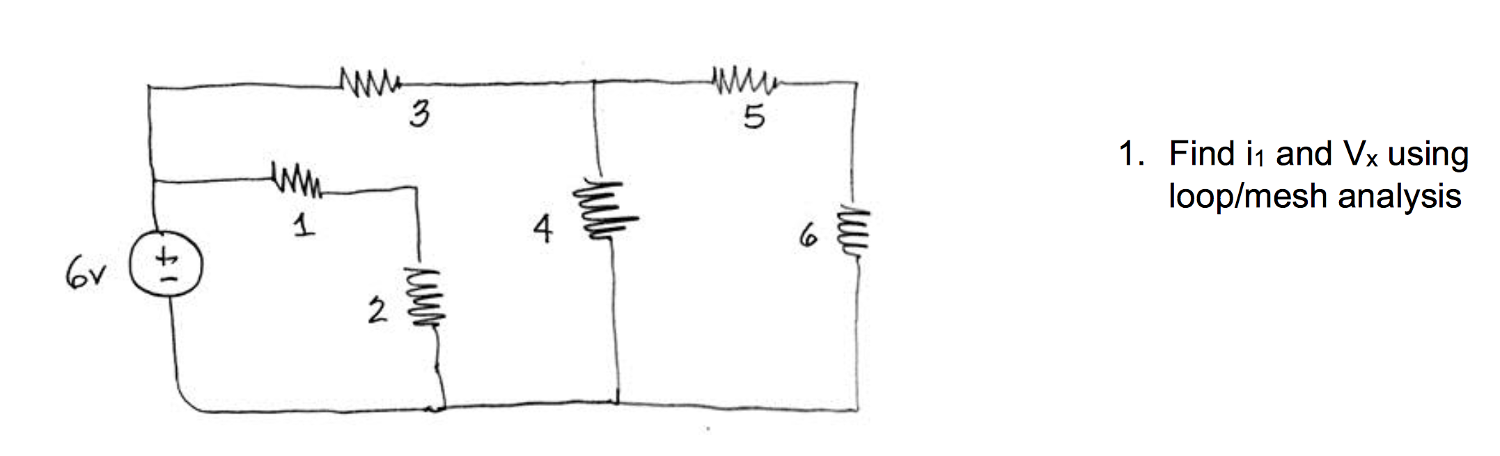 Solved with 1. Find i1 and Vx using loop/mesh analysis | Chegg.com
