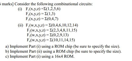 Solved marks] Consider the following combinational circuits: | Chegg.com