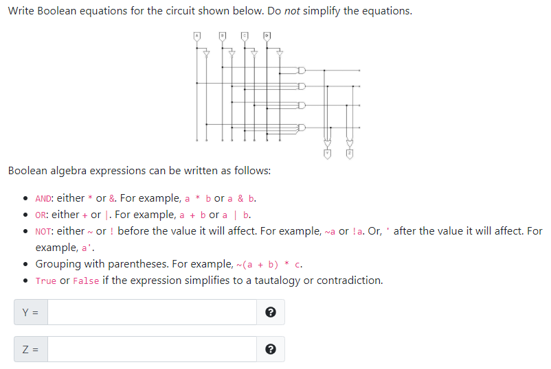 Solved Write Boolean equations for the circuit shown below. | Chegg.com