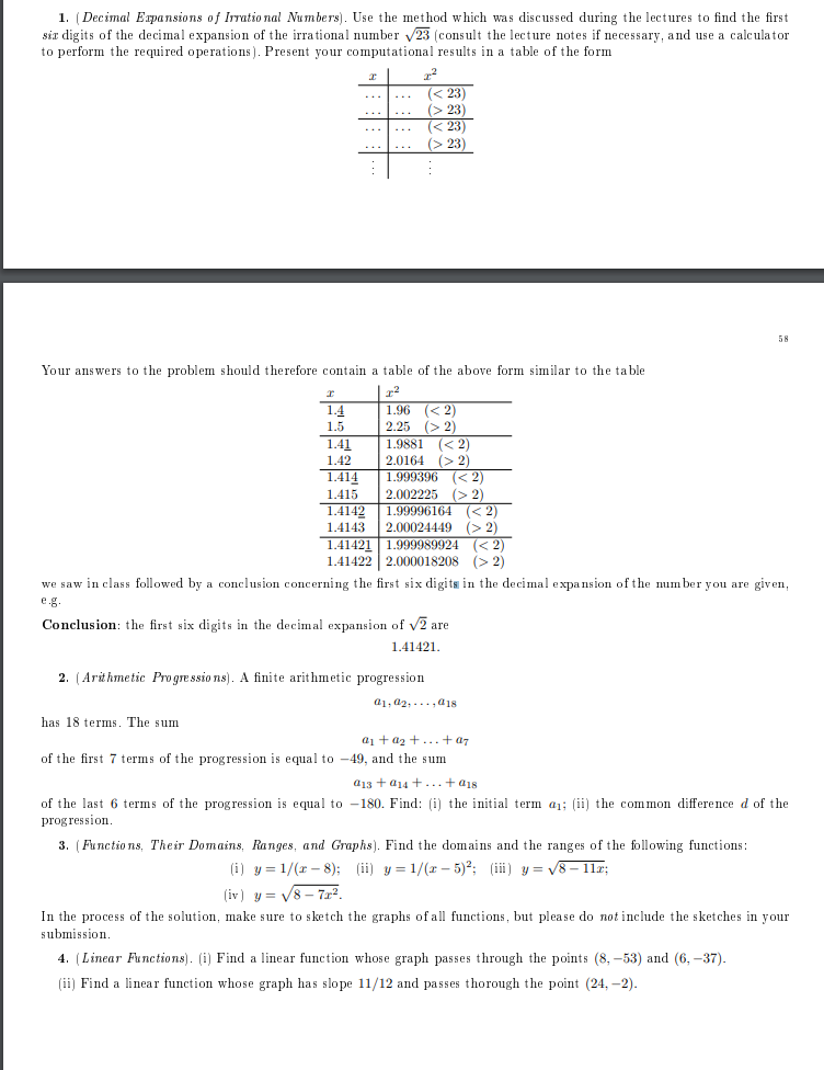 1. (Decimal Expansions of Irrational Numbers). Use | Chegg.com