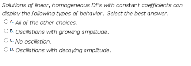 Solved Solutions of linear, homogeneous DEs with constant | Chegg.com
